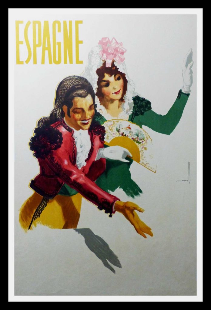 Affiche voyage originale Espagne - MORELL 1950 - Poster Paul