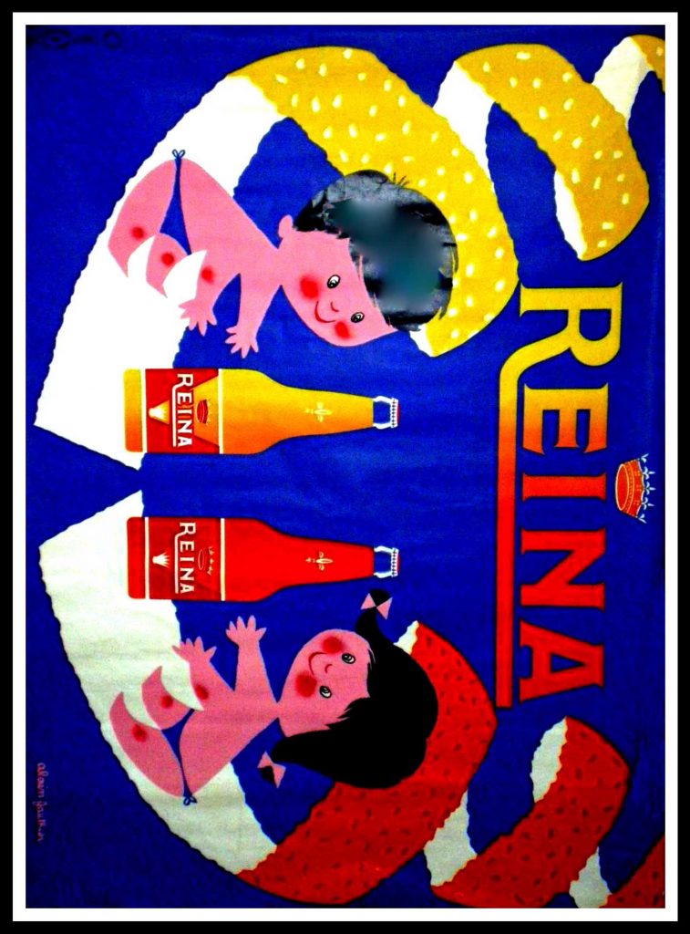 Affiche ancienne originale publicitaire - Limonade Reina Boisson Orange ...