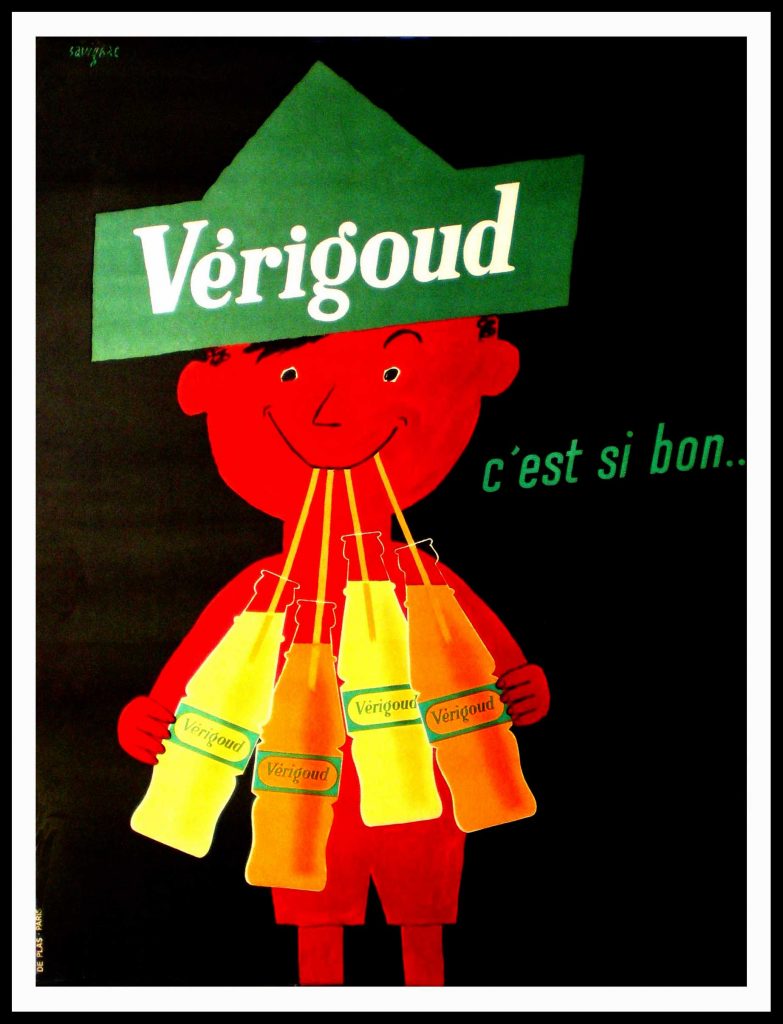 Affiche ancienne originale boisson VERIGOUD - SAVIGNAC - 1955 - Poster Paul